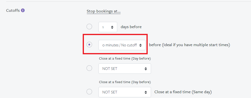 How to set up cut offs (article) – TourCMS