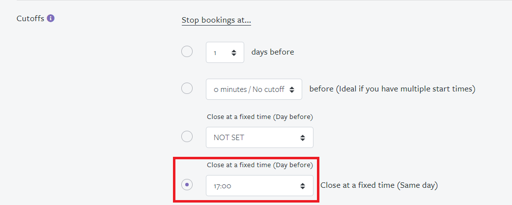 How to set up cut offs (article) – TourCMS